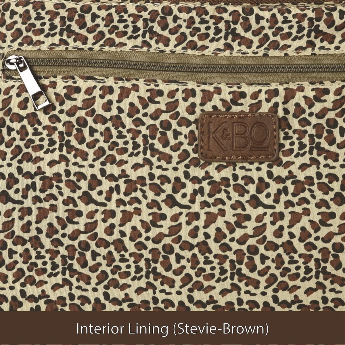 K&Bo Stevie Women’s Studded Chain Crossbody Handbag Purse Brown, Rocker Chic Boho Medium, Converts to Clutch Bag, Lightweight