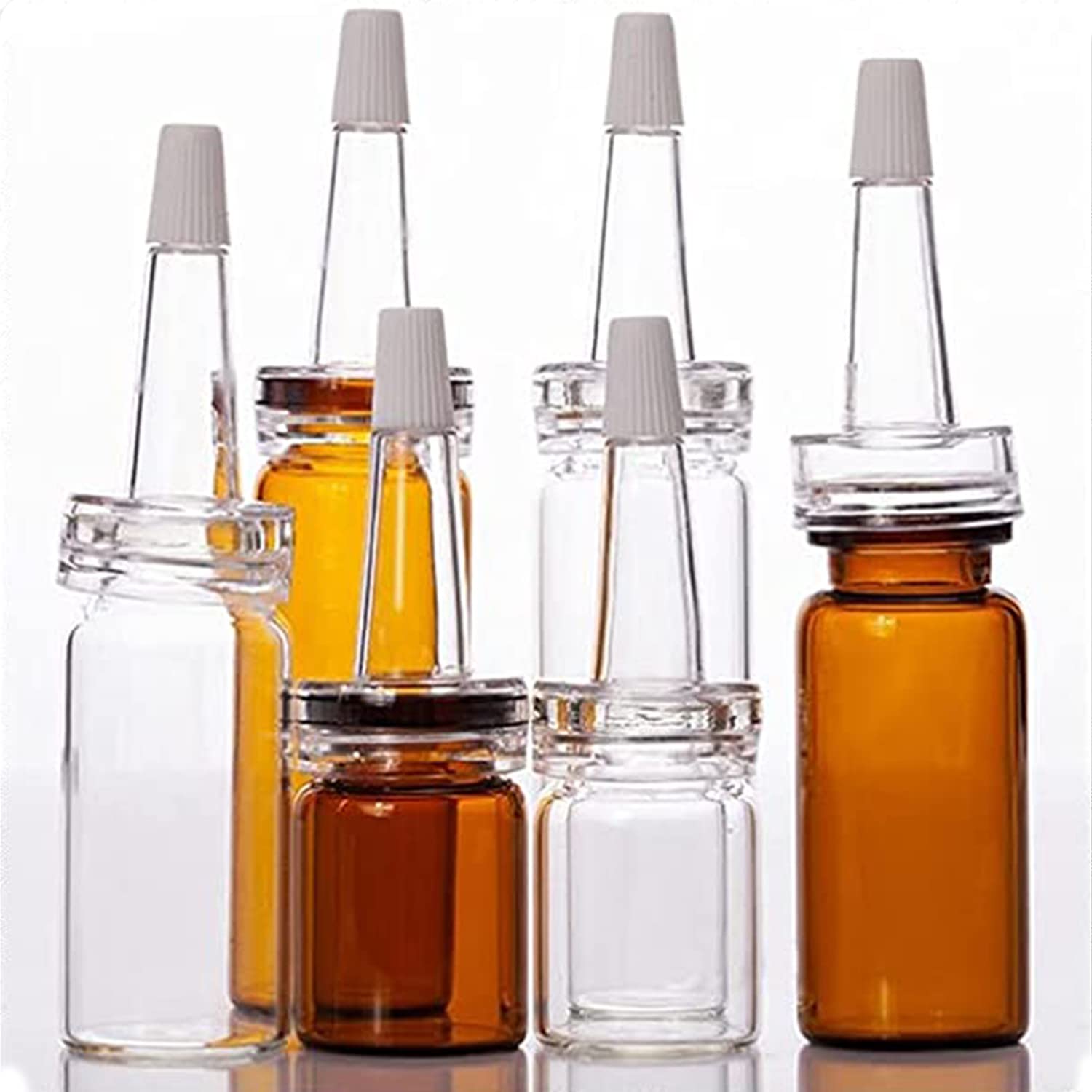 Glass Bottle Serum Vial Dropper - Transparent Silicone Trumpet Dropper Cap for 5ml/7ml/15ml/20ml/30ml Essential Oils Bottle with Inner Bottle Diameter 20mm (30)