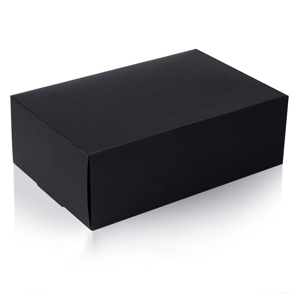 NEWSNOW 10 Pack Gift Boxes, 9 x 6 x 3 inches,For Bridesmaid Proposal Boxes, Premium Gift Boxes, Wedding Present, Holiday, Birthday Party Favor and Christmas (Black)