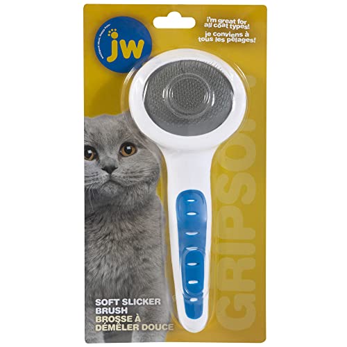Petmate GripSoft Cat Brush, White/ Blue, One Size