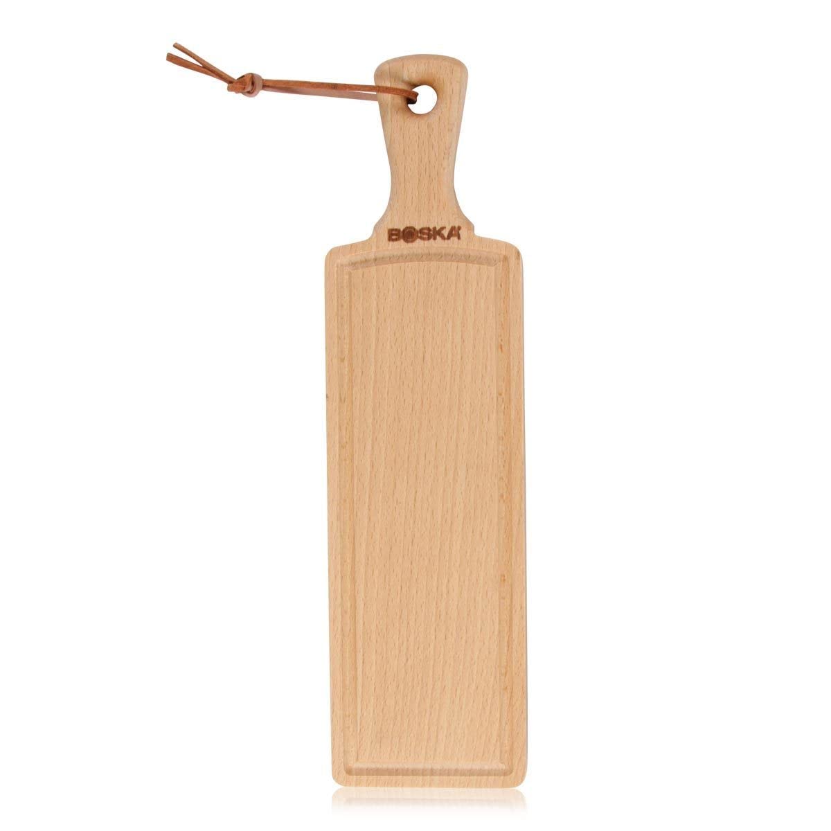 BOSKA Wooden Serving Cheese Board - Large Amigo Best For Cheese, Tapas, Bread, and Desserts Presentation - Board Slab with Non-Slip Feet - Cutting and Charcuterie Board - Dishwasher Safe