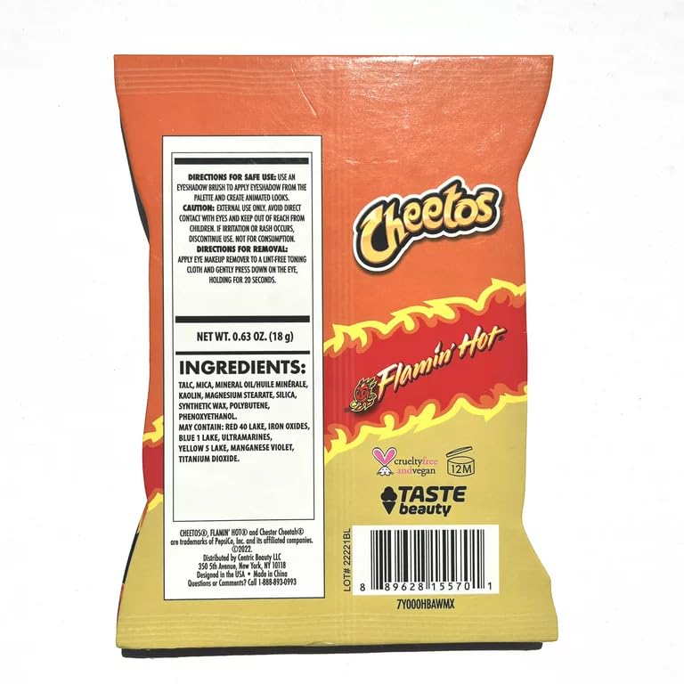 eyeshadow palette Chee-TOS 12 Fun Orange Yellow Red Shades Eyeshadow Palette Junk Food Themed