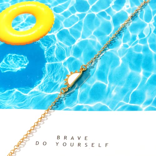 Friendship Sun Bracelet, 16k Gold Plated Copper Cute Sun Dainty Bracelets Delicate Adjustable Link(gold color plated)