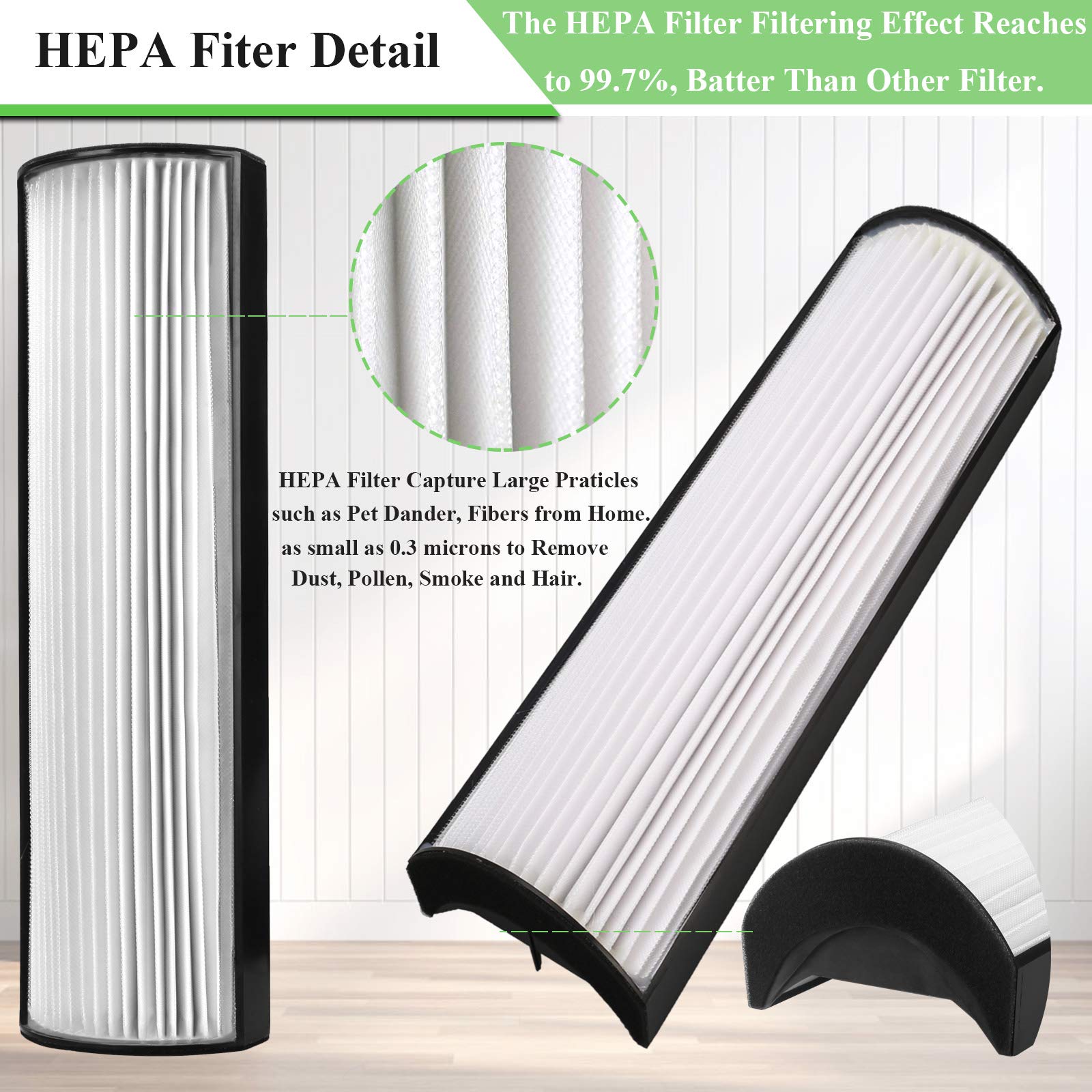 Gxcdizx 2 Pack TPP440 Replacement HEPA Filter Compatible with Therapure TPP440, TPP540, TPP640, TPP640S, Compared to Part # TPP440F