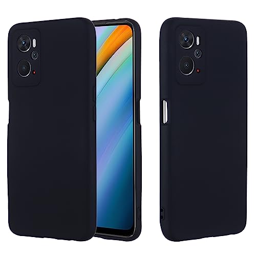 Case for Oppo K10, Liquid Silicone Protective Phone Case for Oppo K10 with Silicone Lanyard, Slim Thin Soft Shockproof Cover for Oppo K10 Silicone Case Black