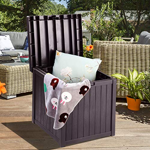 COVERONICS 51 Gallon Patio Medium Deck Box Lightweight Outdoor Stroage Box Weather Resistant Garden Stroage Container for Patio Furniture Cushions, Pillows, Garden Tools and Pool Toys