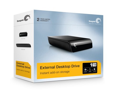 Seagate USB 2.0 External Hard Drive 1 TB USB 2.0 External Hard Drive ST310005EXA101-RK - Black