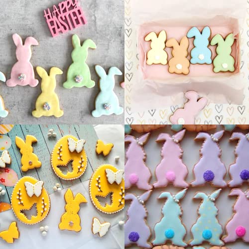 Crethinkaty Easter Cookie Cutter-1 Pcs Bunny Shaped Stainless Steel Cookie Cutter,Rabbit Cookie Mold for Easter.