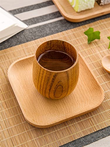 GEEKLLS Breakfast Tray Wooden Tray Solid Wood Rectangular Breakfast Plate Sushi Snack Bread Dessert Barbecue Cake Easy to Carry Multifunctional