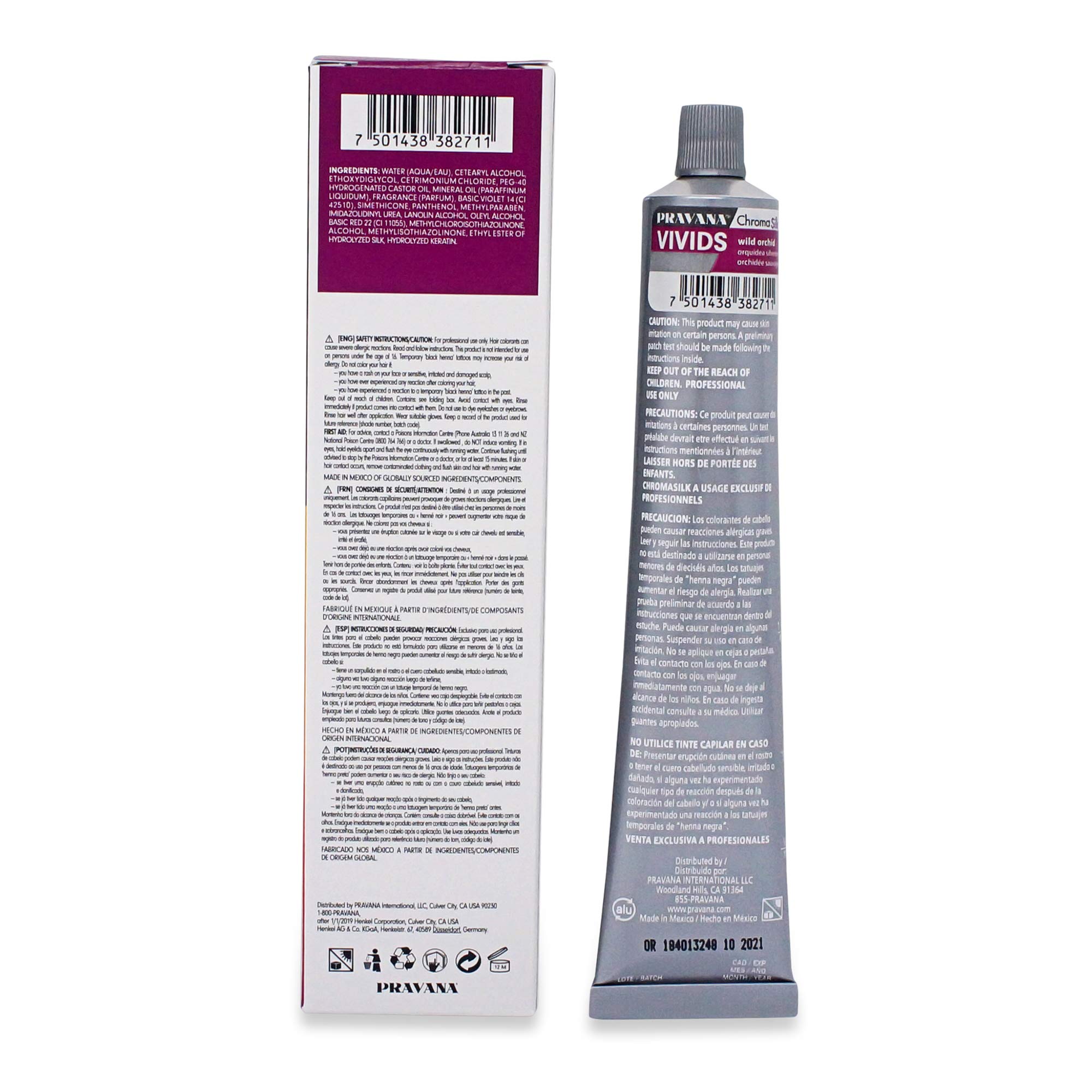 Pravana Chroma Silk Creme Hair color Vivids Wild Orchid 3 oz