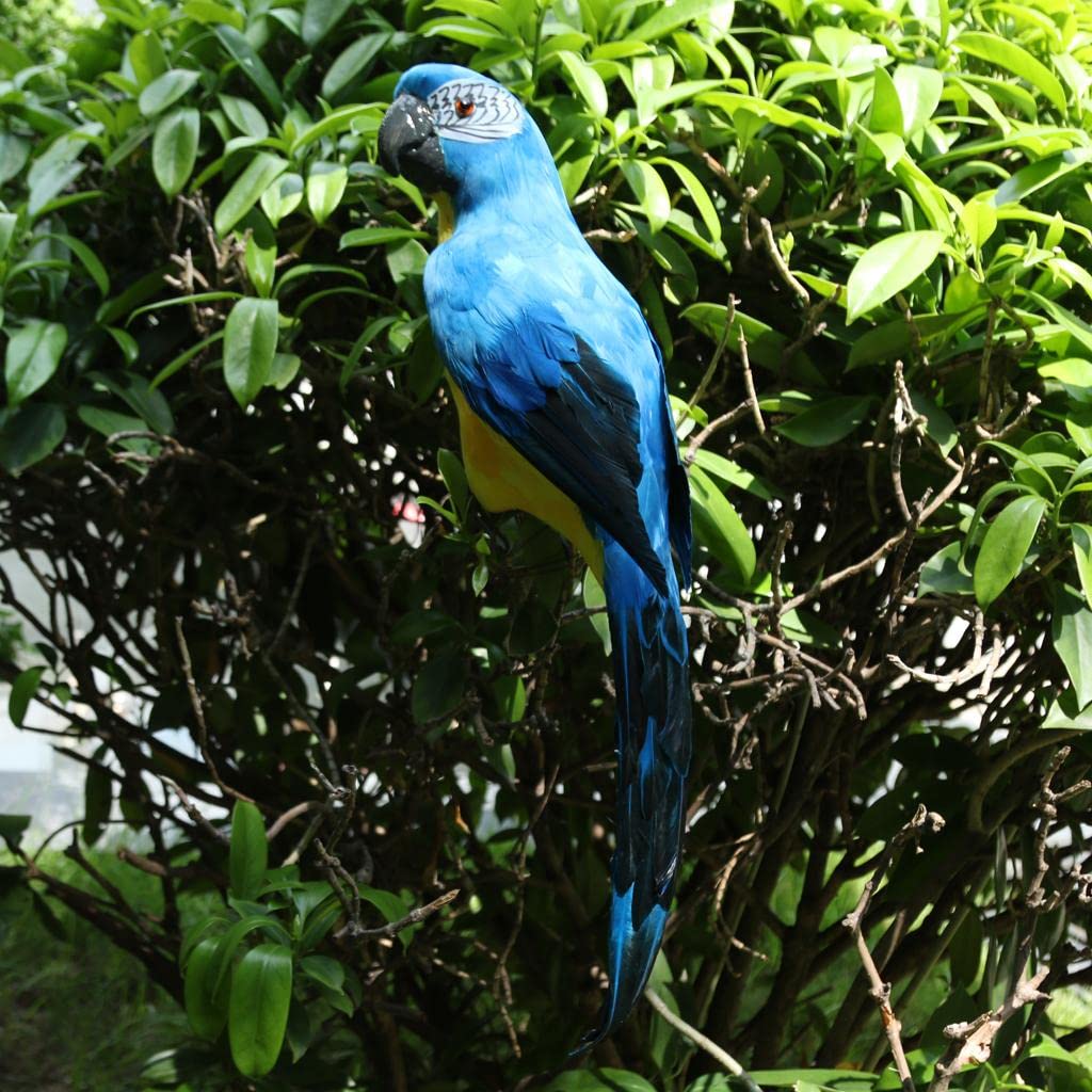 Homyl Fake Artificial Parrot Feathered Bird Budgie Garden Home Decoration - Blue