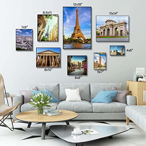 GOmaize Front Loading Black Picture Frame 4x6 Set of 10 Wall and Table Mounting