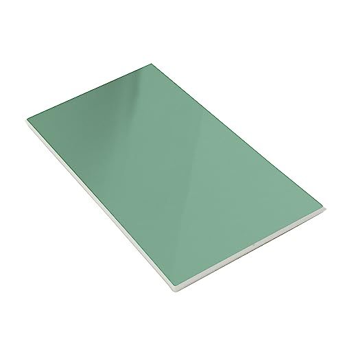 Avant Decor | Sample Tile | Stone Composite Subway Solid Color Tiles | Peel and Stick Kitchen Backsplash Tiles | Wall Tiles | 3” x 6” | Bex Metro Glossy Sage