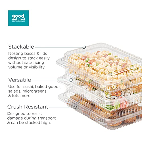 good natured 48 oz. Multi-Purpose Deli Container, Pack of 184 - Ideal for Camping, Meal Prep, Food Storage, Plant-Based, Airtight, Stackable & Reusable Food Storage Container with Lid