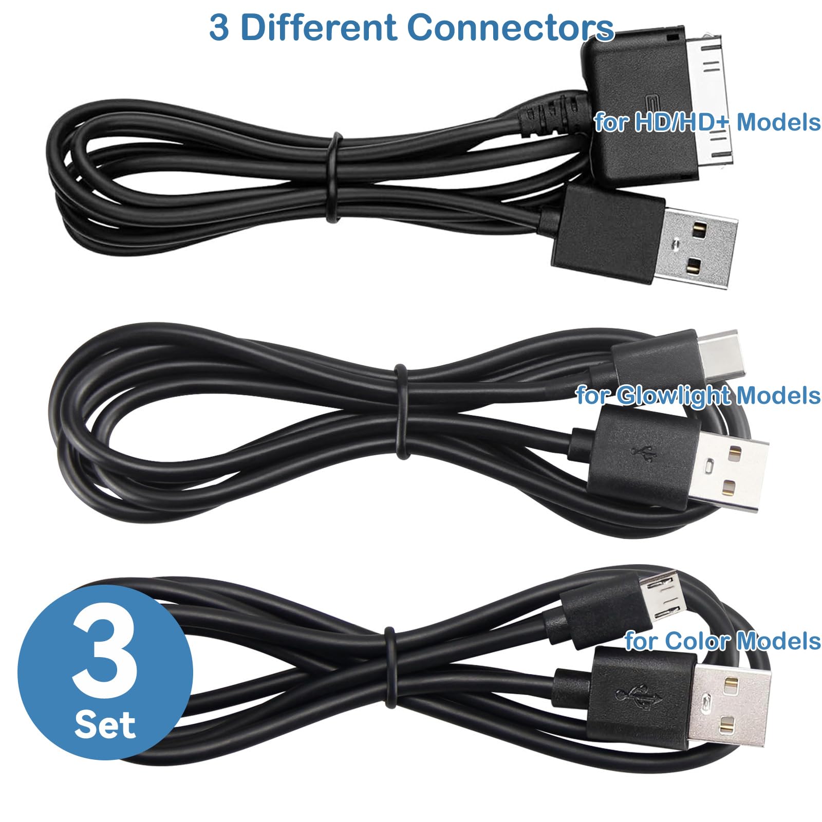 Smays Barnes & Noble Nook Tablet Charger Cable: USB Charging and Data Sync for Nook HD, HD+, Color, and Glowlight Models