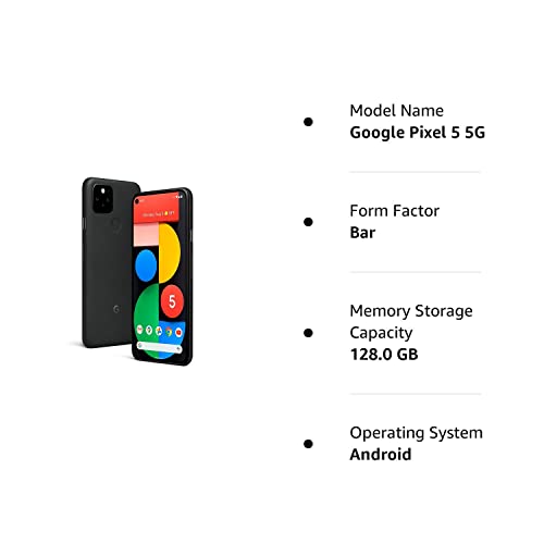 Google Pixel 5 128GB GSM Unlocked - Just Black (Renewed)