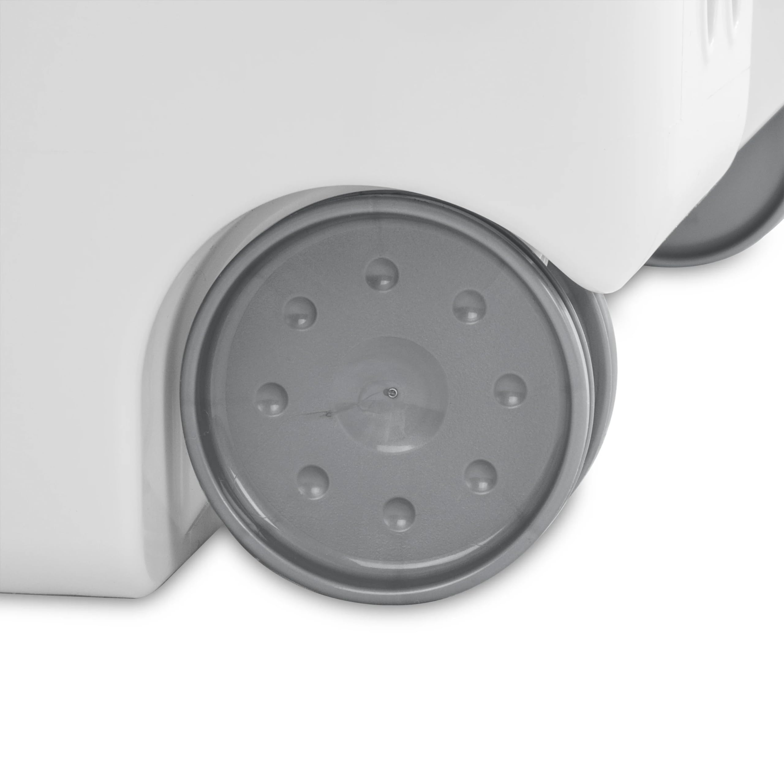 BHCHA Ultra Wheeled Design Clothes Laundry Basket, 135 Liter (20 1/8" x 15 3/8" x 26 3/4")Capacity, Laundry Hamper White Lid & Base w/Plastic Handle & Wheels,1-Pack