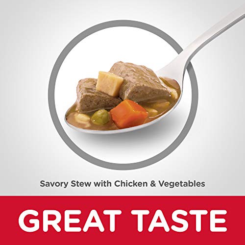 Hill's Science Diet Senior 7+ Wet Dog Food, Savory Stew With Chicken & Vegetables, 12.8 oz. Cans, 12-Pack