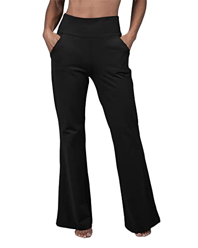 Aurgelmir Womens High Waisted Flare Yoga Pants Wide Leg Active Bootcut Leggings Black