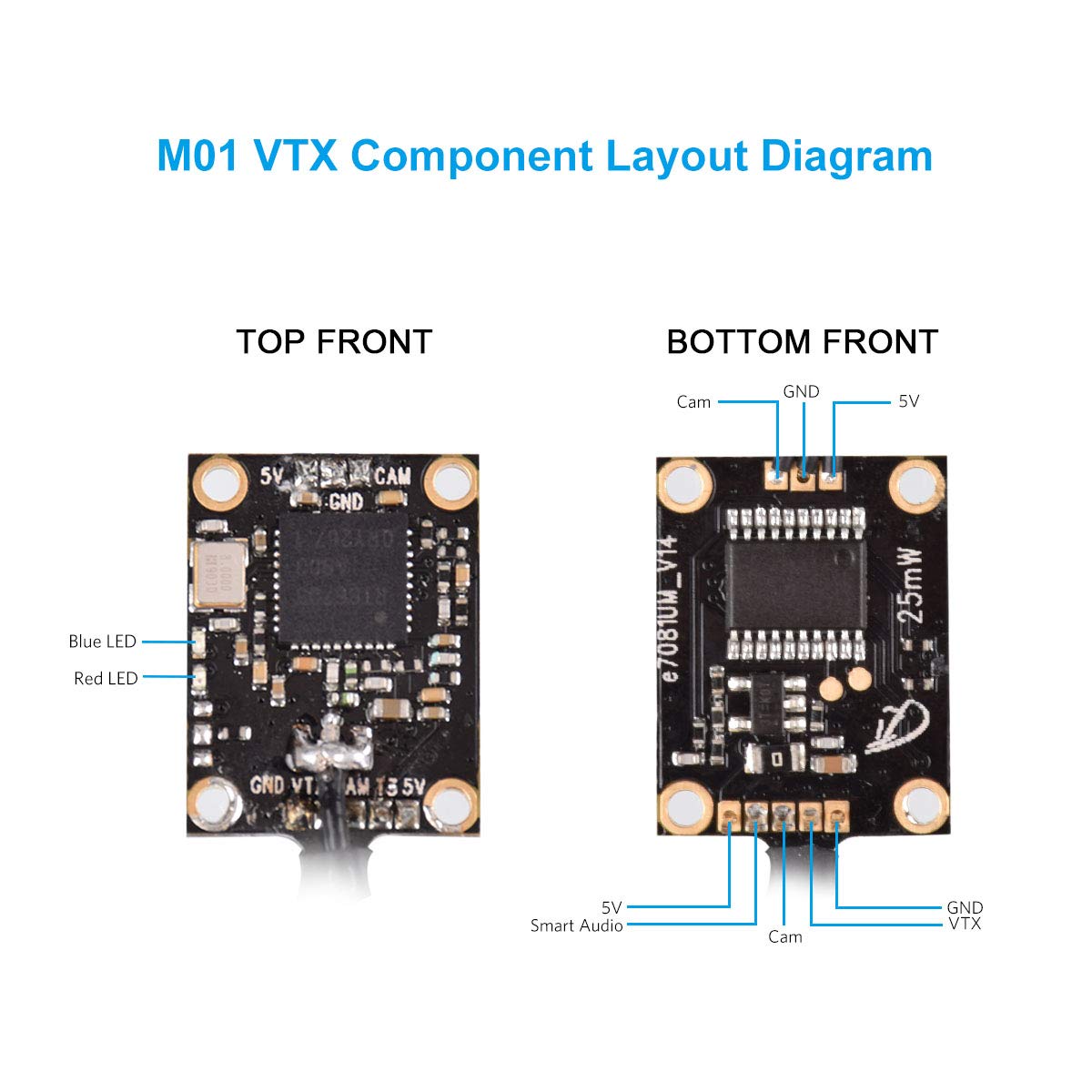 BETAFPV M01 AIO Camera 5.8GHz VTX Transmitter 800TVL NTSC Support OSD SmartAudio for 1-2S Whoop Drone like Beta65S Beta85 Pro 2(Pin-Connected Version)