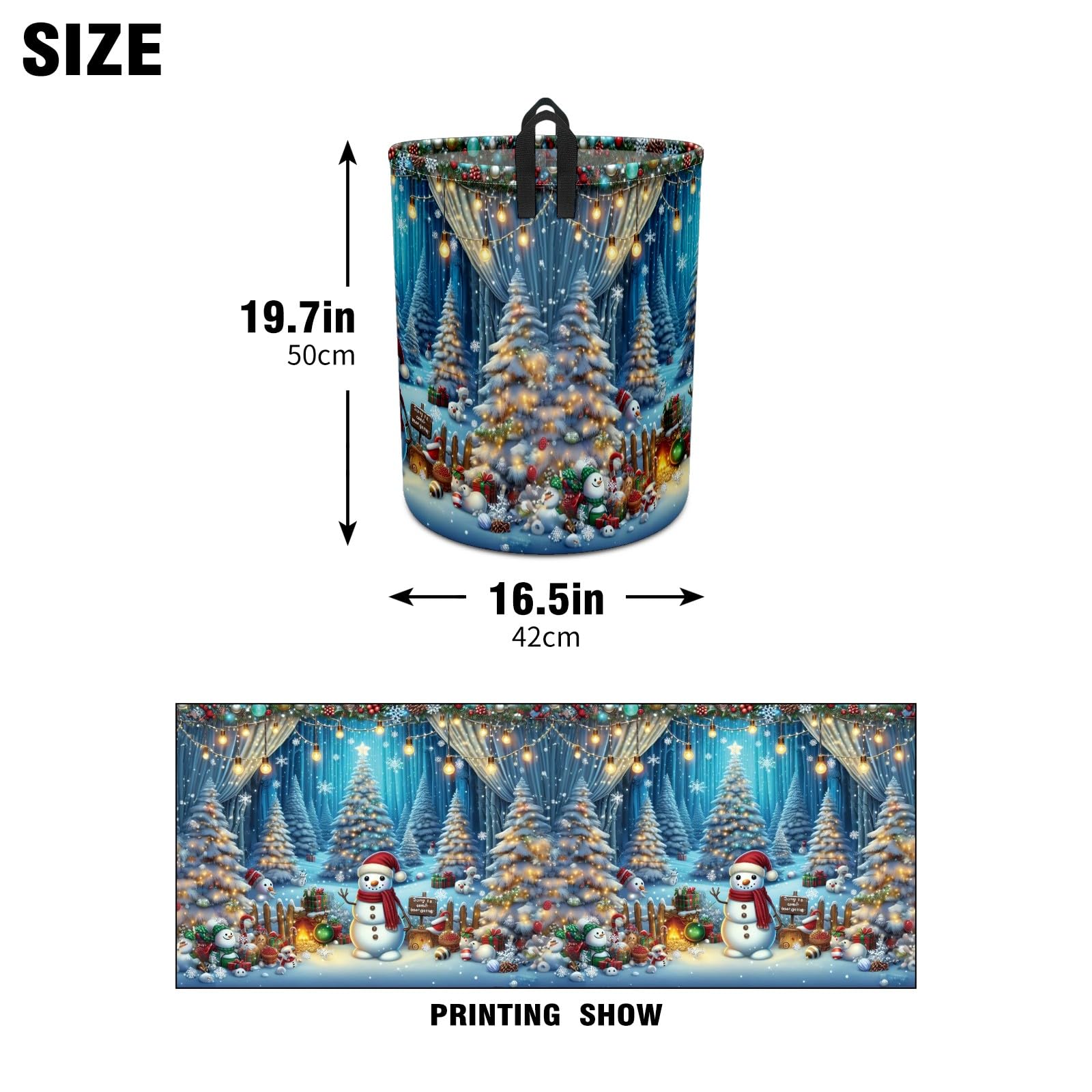 Christmas Snowman Tree Laundry Hamper,laundry Basket,Waterproof Storage Bin for Bedroom,Clothes Organizer Basket,Toys and Blankets in Bathroom