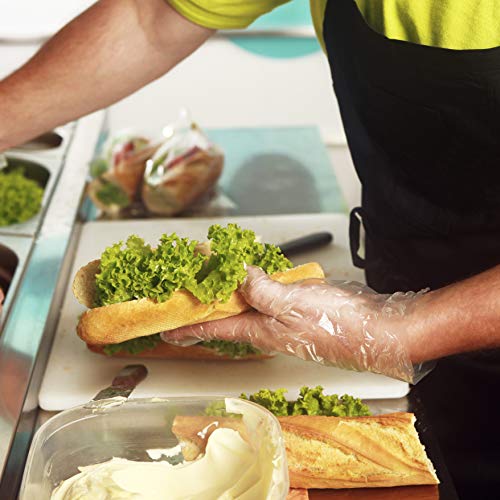 BYMORE 1200 Pcs Disposable Plastic Gloves Bulk, BPA & Latex Free Poly Gloves for Kitchen Food Handling Cooking Cleaning