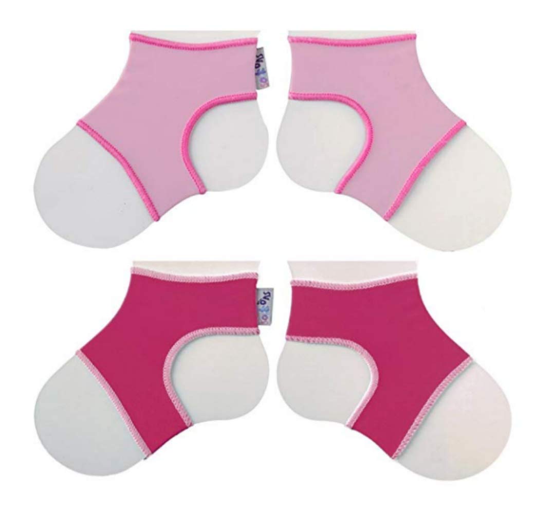 Sock Ons Clever Little Things That Keep Baby 2 Pack - Baby Pink & Fushcia (0-6 Months)