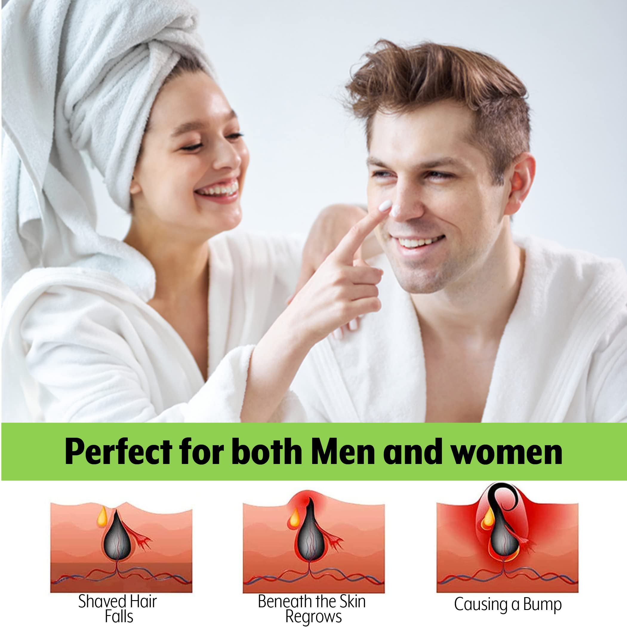 Princereigns Ingrown Hair Serum - Organic Razor Bump & Redness Solution for Men & Women, Ideal for Face, Bikini, Legs, Underarm, Prevents Future Ingrown Hairs, No Alcohol or Oils - 2 Fl. Oz