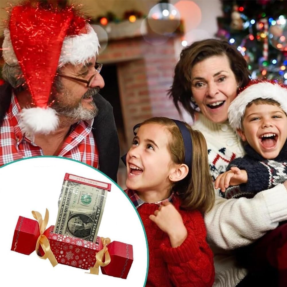 Christmas Surprise Money Pull Pouch,Christmas Money Holders For Cash,Christmas Money Box For Cash Gift Pull,Christmas Money Box,Christmas Money Pull Box(4PCS)