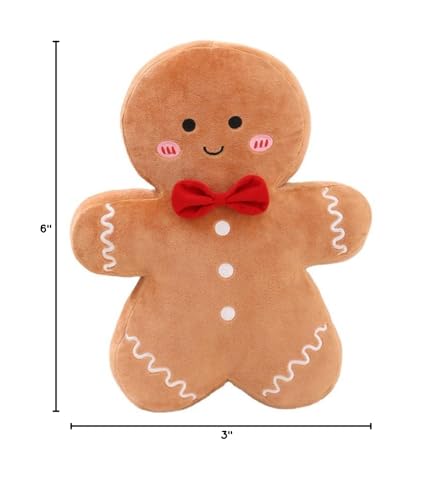 Cyprinus Carpio 5-7/8 INCH Christmas Gingerbread Man Pillow Creative Biscuit Man Plush Soft Throw Pillows Stuffed Premium Polyester Fiber Sofa Cushion Christmas Party Decor