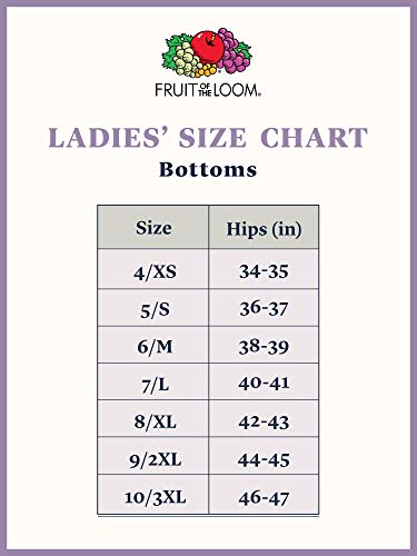 Fruit of the Loom Women’s Underwear Cotton Bikini Panty Multipack, Assorted, 6 Count (Pack of 1)