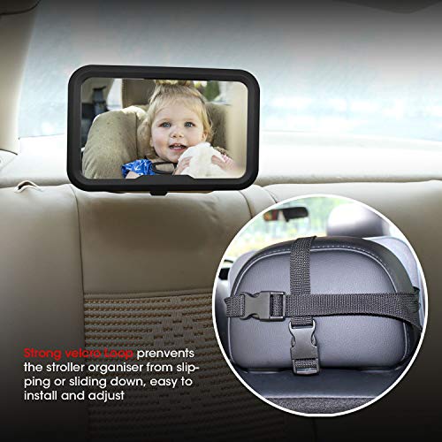 Baby Car Mirror Safety Monitor Child for Rear Facing with Wide Crystal Clear View Shatterproof, Fully Assembled, Crash Tested and Certified