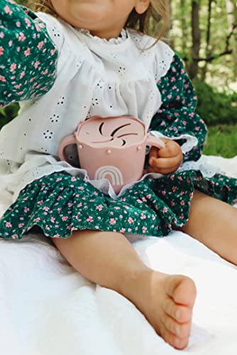 Hippypotamus Snack Cups for Toddlers - Spill Proof - 100% Food-Grade Silicone Snack Containers for Baby - Set of 2 (Blush/Nude)