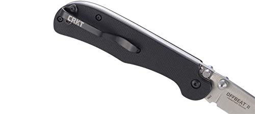 CRKT Offbeat II EDC Folding Pocket Knife: Everyday Carry, Satin Blade, Crawford Lockback Safety, Nylon Handle, Reversible Pocket Clip 7760