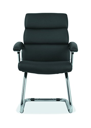 HON Traction Guest Chair with SofThread Leather, in Black (HVL102)