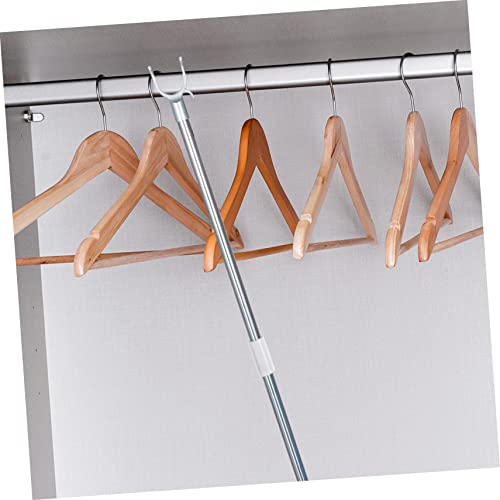 Cabilock 4pcs Clo Metal Fork Utility Cm Pole Balcony Hooks Tool Reaching Garment Ceiling Outdoor High Drying with Reach Rack Clothing Clothesline Steel Hanger Prop Pull Wardrobe Poles