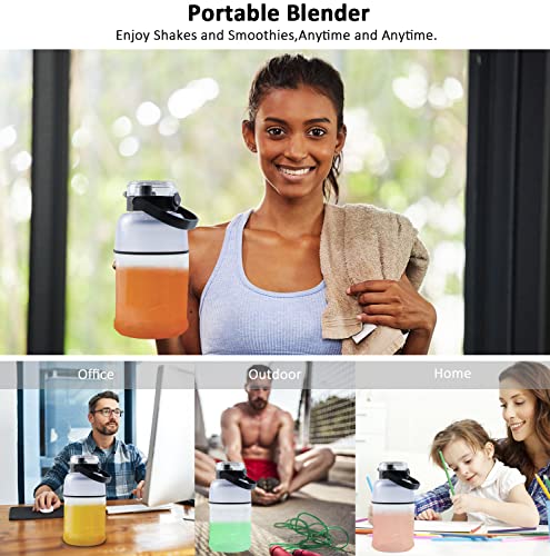 Portable Blender with Handle,32 Oz Portable Blender for Shakes and Smoothies,270 Watt Personal Blender with Rechargeable USB,10 Blades, Tritan BPA-free cup, Smoothie Blender for Home,Travel, Sports (Black)