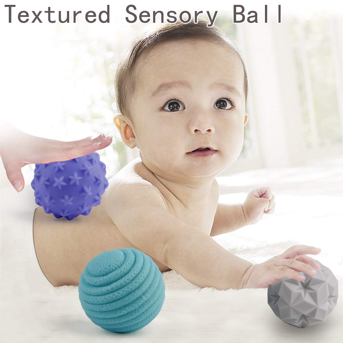 BOBXIN Baby Stacking Building Soft Block Toys, Infant Shape Sorter with Sensory Texture, Educational Learning Toy for Play Matching & Threading Game, Silicone Teething Toys for Babies 6-12 Months
