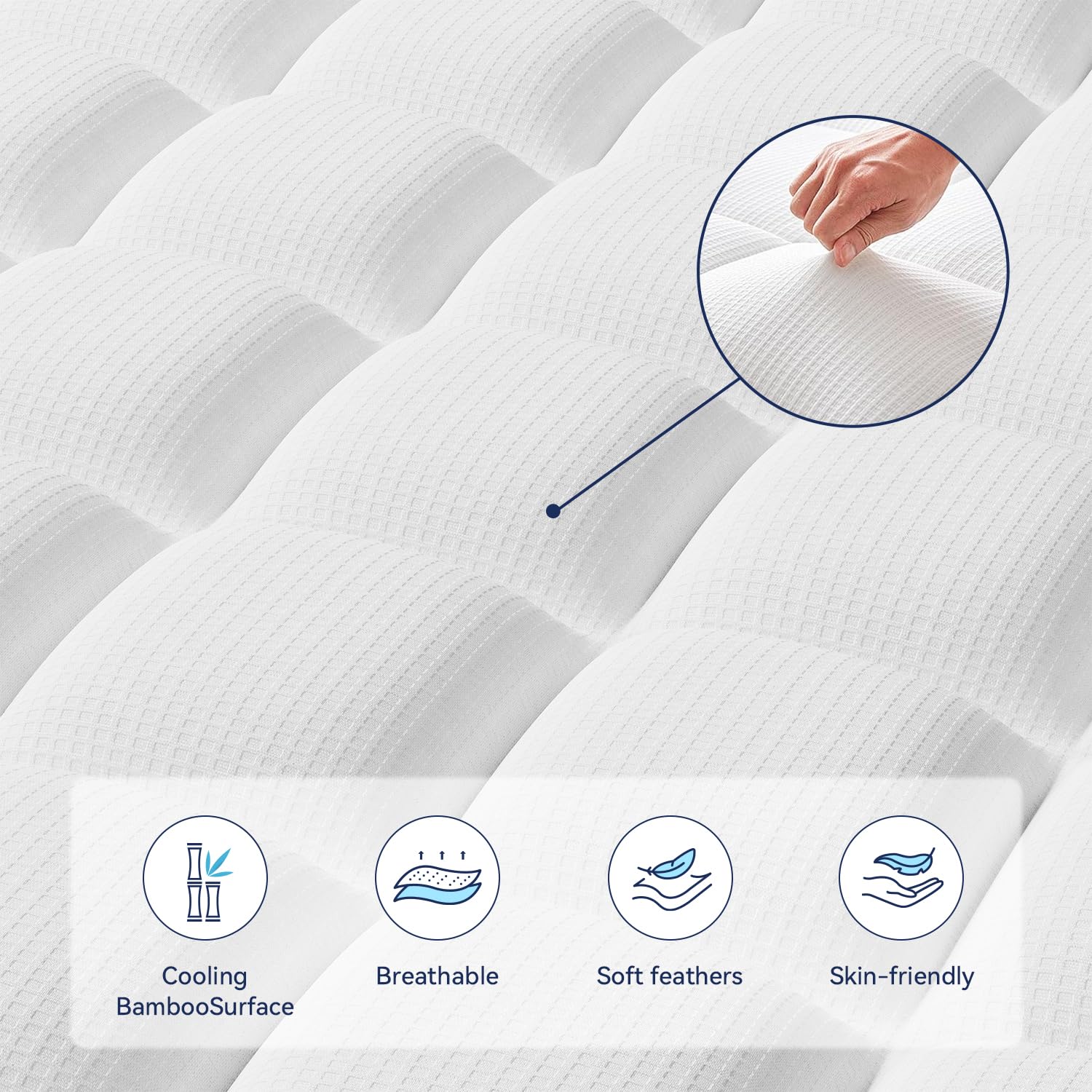 Bedluxury Dual Layer 3 Inch Memory Foam Mattress Topper Queen Size,2 Inch Gel Memory Foam and 1 Inch Cooling Pillow Top Mattress Pad Cover for Back Pain,Comfort Support & Pressure Relief
