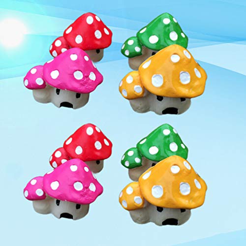 Cabilock 8 Pcs Bonsai Craft Decor Mushroom DIY Craft Mini Decor Table Micro Landscape Decoration Fariy Garden Ornament Resin Crafts Plant Decorations Plants Decor Miniature Supplies