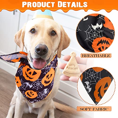 Halloween Dog Bandanas Pet Costumes - 6 Pack Triangle Scarf Adjustable Pet Bibs Kerchief Set Costume Accessories Decorations for Dogs Cats Pets Holiday Festivals Party (Large)