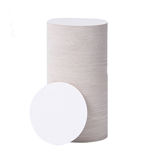 BAR DUDES™ Cardboard Coasters 100 Pack 4 inch Round - White Blank Coasters Bulk Set - Paper Coasters for Drinks, DIY, Kids Arts and Crafts