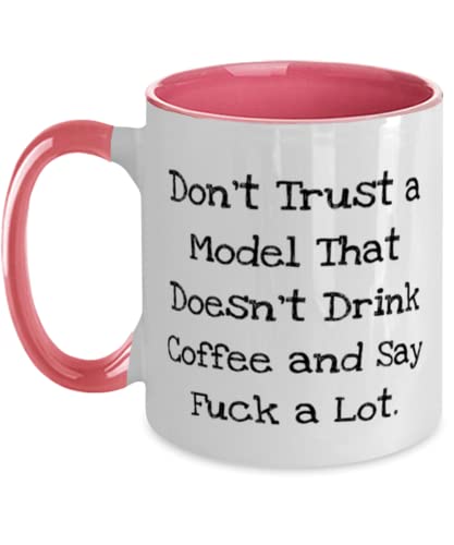 Fun Model Gifts, Don't Trust a Model That Doesn't Drink, Perfect Graduation Two Tone 11oz Mug For Colleagues, Cup From Coworkers, Model car, Model airplane, Model train, Model rocket, Diecast model,