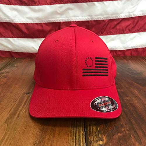 Betsy Ross Flexfit Side Flag Hat - XL/2XL Black