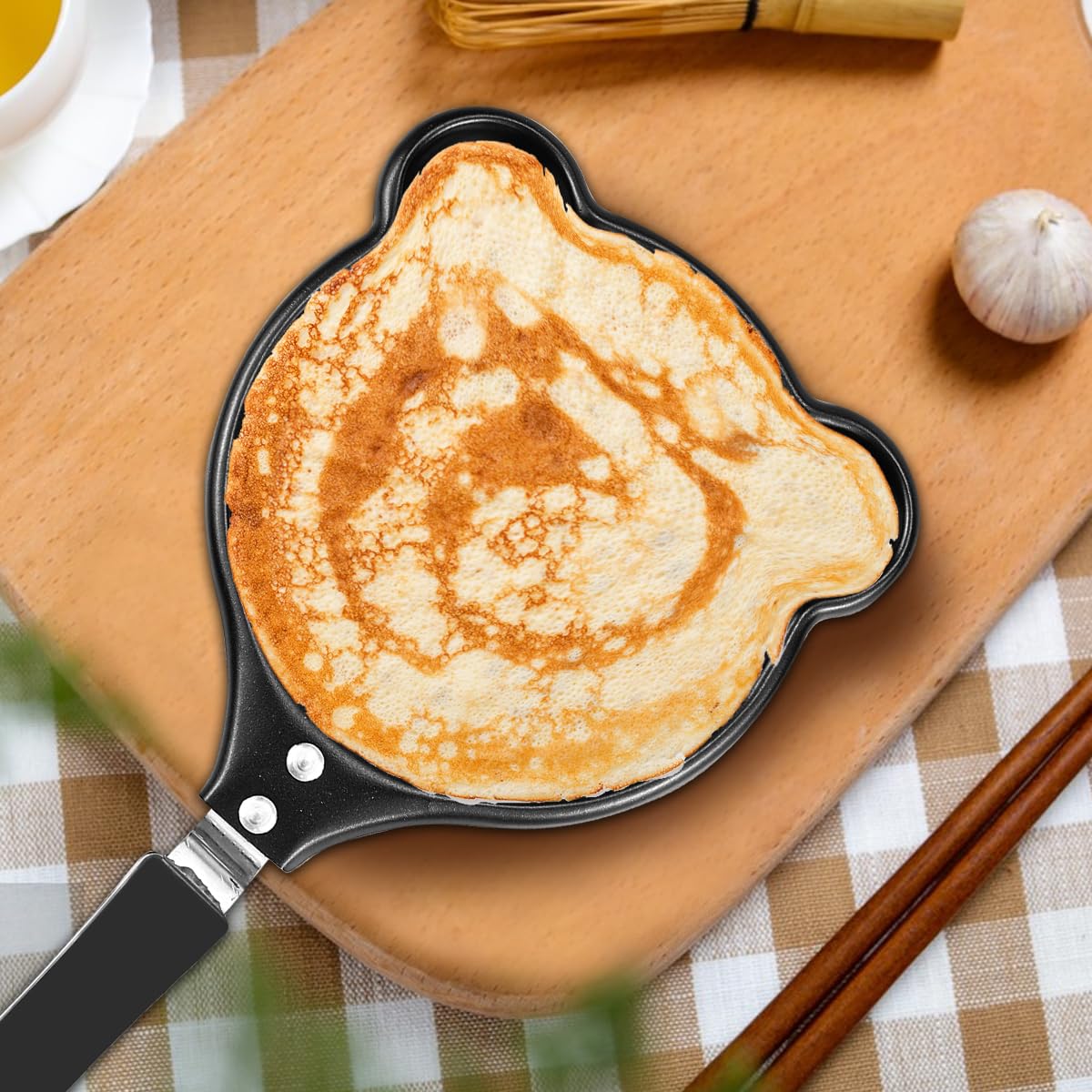 DOERDO 2Pcs Egg Frying Pan NonStick Frog Shaped Mini Omelette Pan Pancake Maker Pan Egg Skillet for Breakfast, Pancake, Plett pan