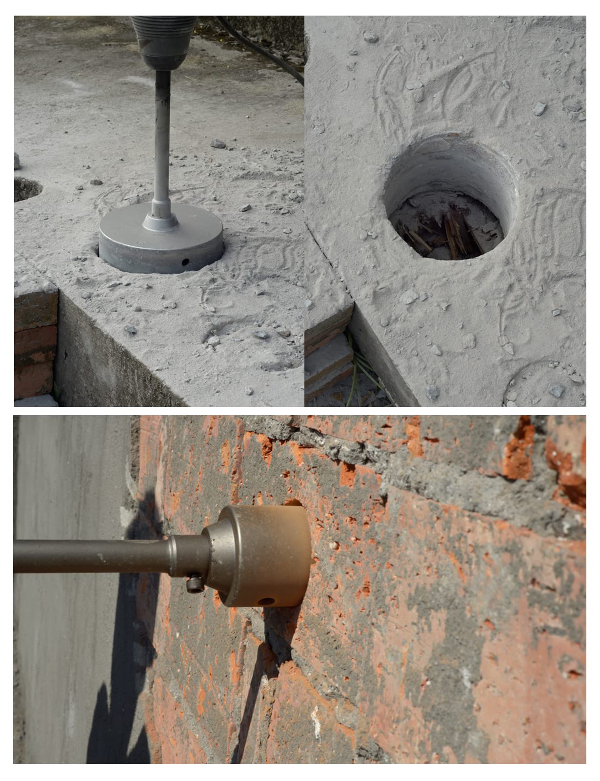 BINOTA Concrete Hole Saw, Kit 40 55 80 100 110 130 MM, Arbor SDS Plus and MAX 300mm, for Masonry Cement Wall Brick Sands Stone Sable-Rock Self-Leveling