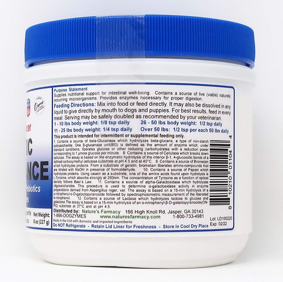 Dogzymes Dissolvable Powder Digestive Enhancer for Dogs, (8 Ounce)