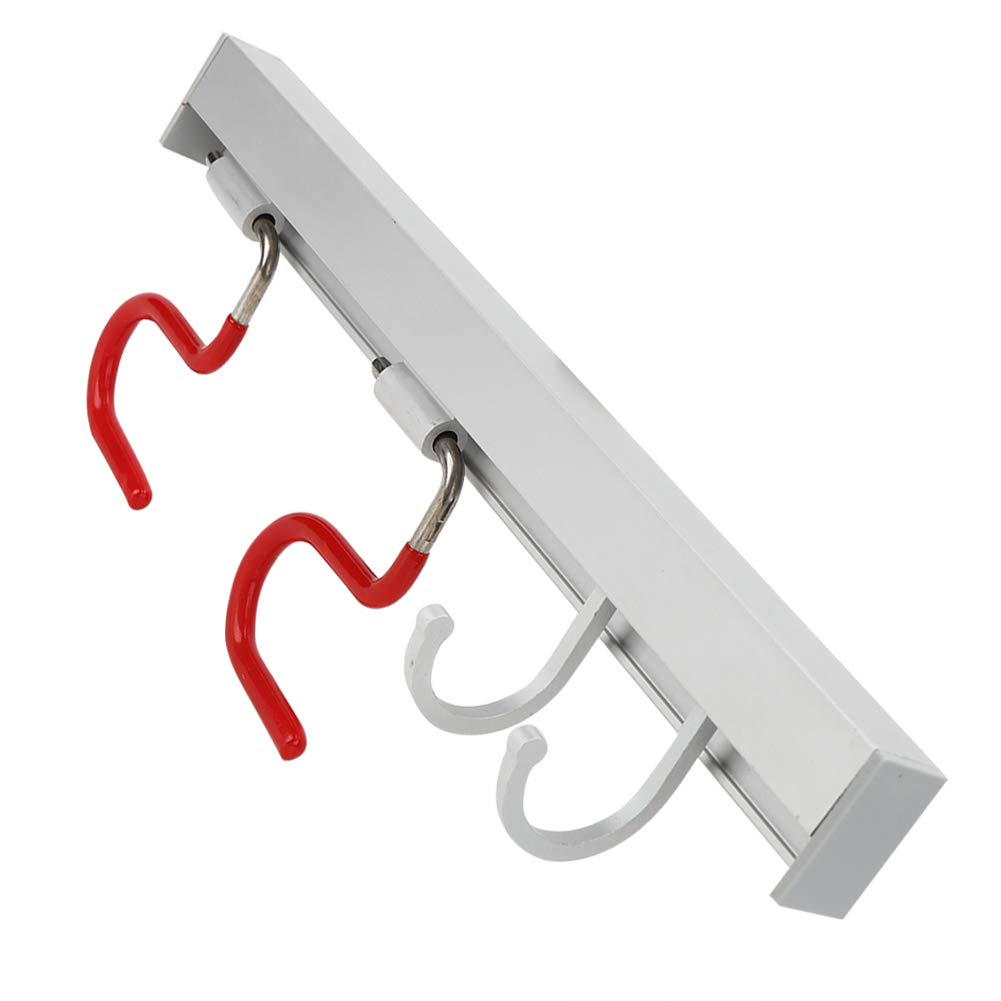 BORDSTRACT Mop Holder, S‑Shaped Mop Broom Storage Rack, Wall Mounted Mop Holder with Hooks for Home Toilet Bathroom(2 Hanger 2 Hook)