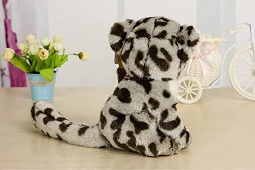 Honey Candy 8-Inch Simulation Snow Leopard Plush Animal Toy Plush Cheetah Stuffed Toys (Snow Leopard)