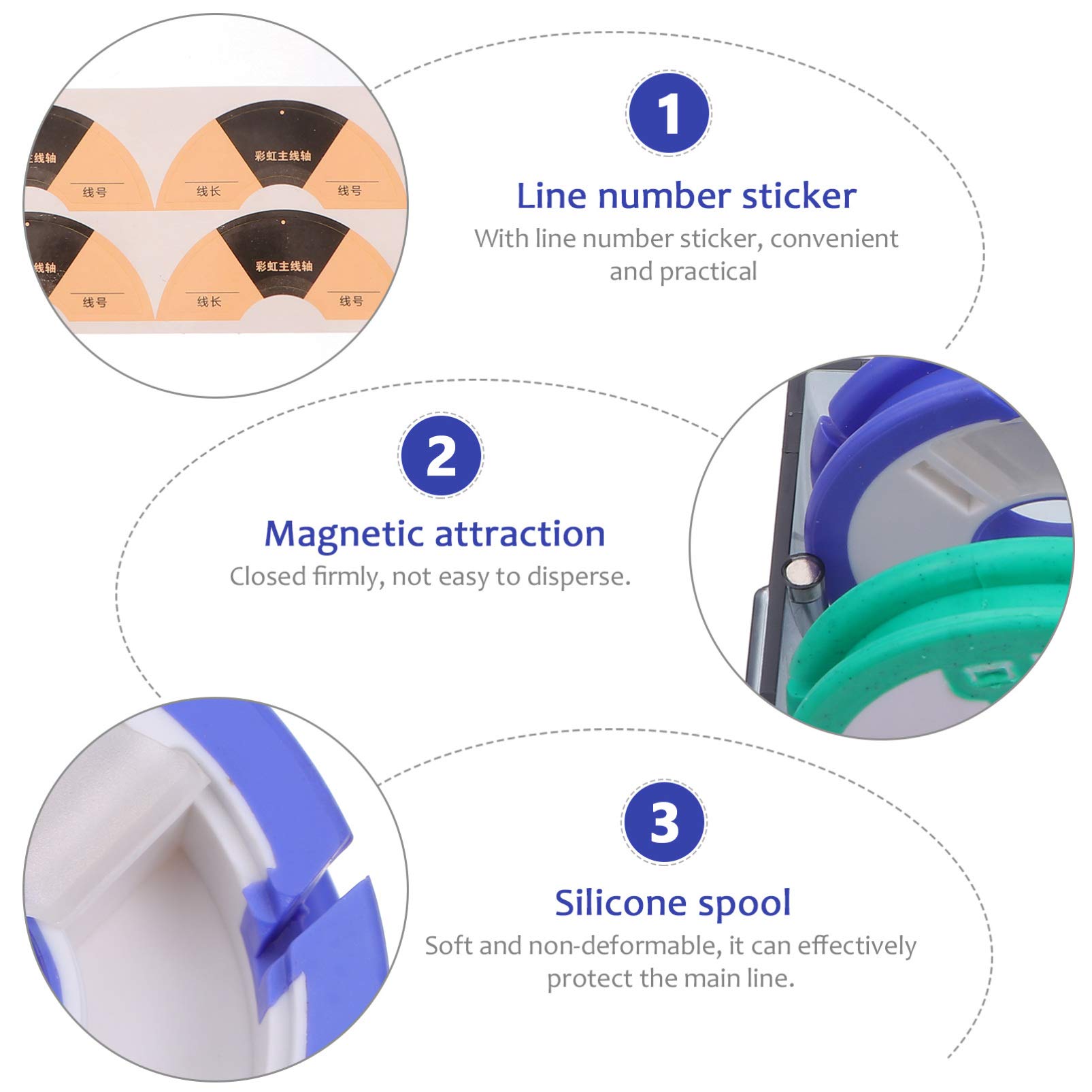 BESPORTBLE Silicone Fishing Line Storage Holders Fishing Snell Rigs Gear Spool Line Keeper Bobbins Tackle Box Wire Leader Colorful
